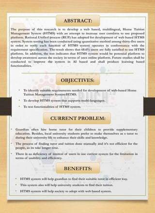 Development of HTMS: Home Tuition Management System | PDF