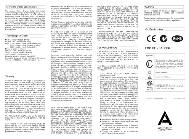 Manual aeon labs home energy meter (2nd edition) | PPT