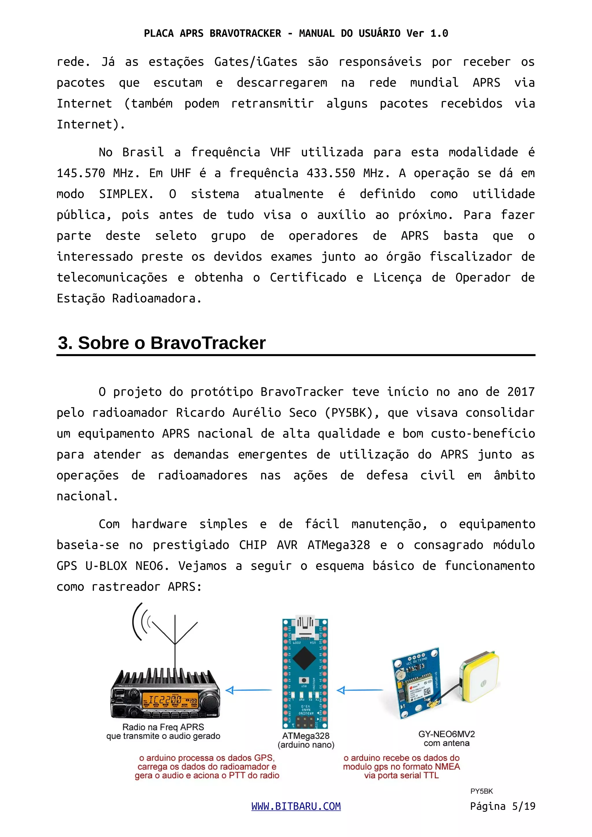 Placa APRS BravoTracker - Tracker/Digi/KISS TNC com Telemetria | PDF