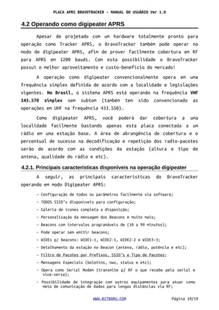 Placa APRS BravoTracker - Tracker/Digi/KISS TNC com Telemetria | PDF