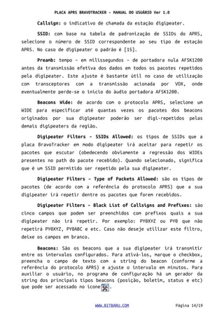 Placa APRS BravoTracker - Tracker/Digi/KISS TNC com Telemetria | PDF