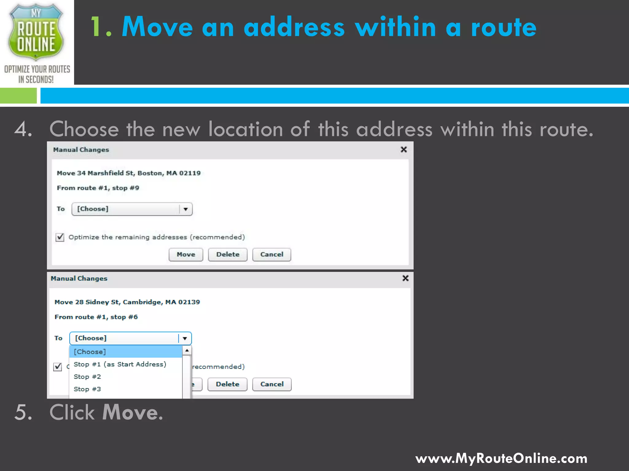 Manual changes-user-guide-MyRouteOnline | PPT