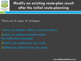Manual changes-user-guide-MyRouteOnline | PDF | Developmental Sites ...