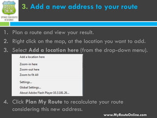 Manual changes-user-guide-MyRouteOnline | PDF | Developmental Sites ...
