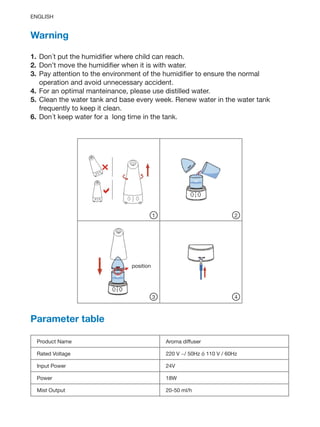 Manual Clabi Humidificador Ultrasonico | PDF