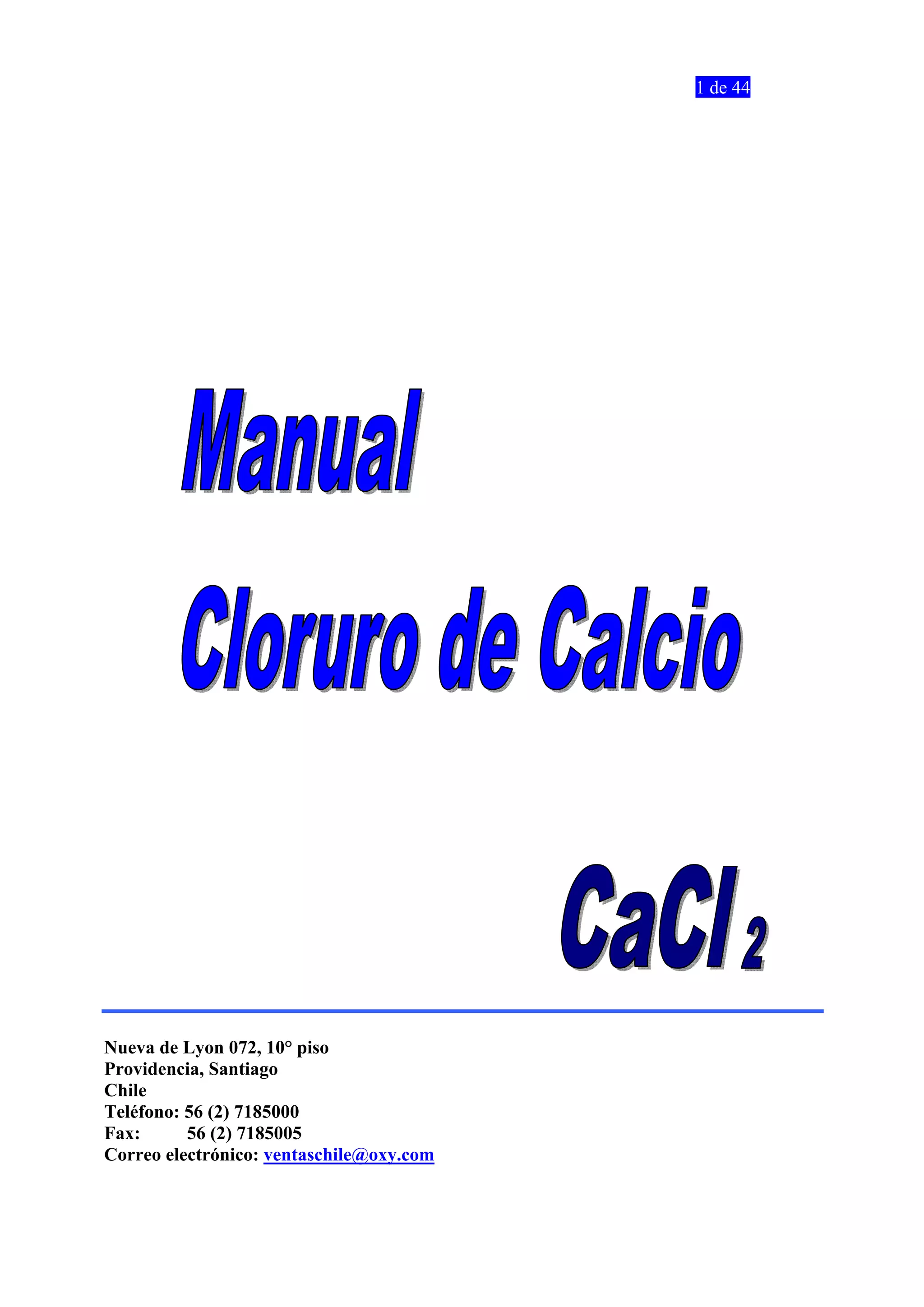 Manual cloruro-de-calcio | PDF