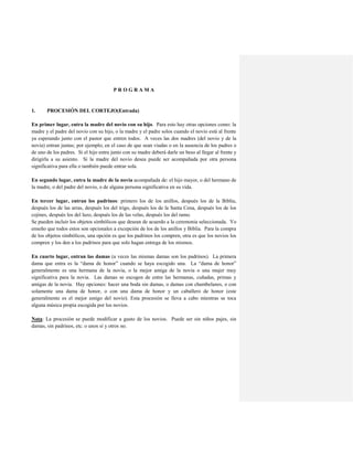 como realizar una ceremonia nupcial biblica | PDF
