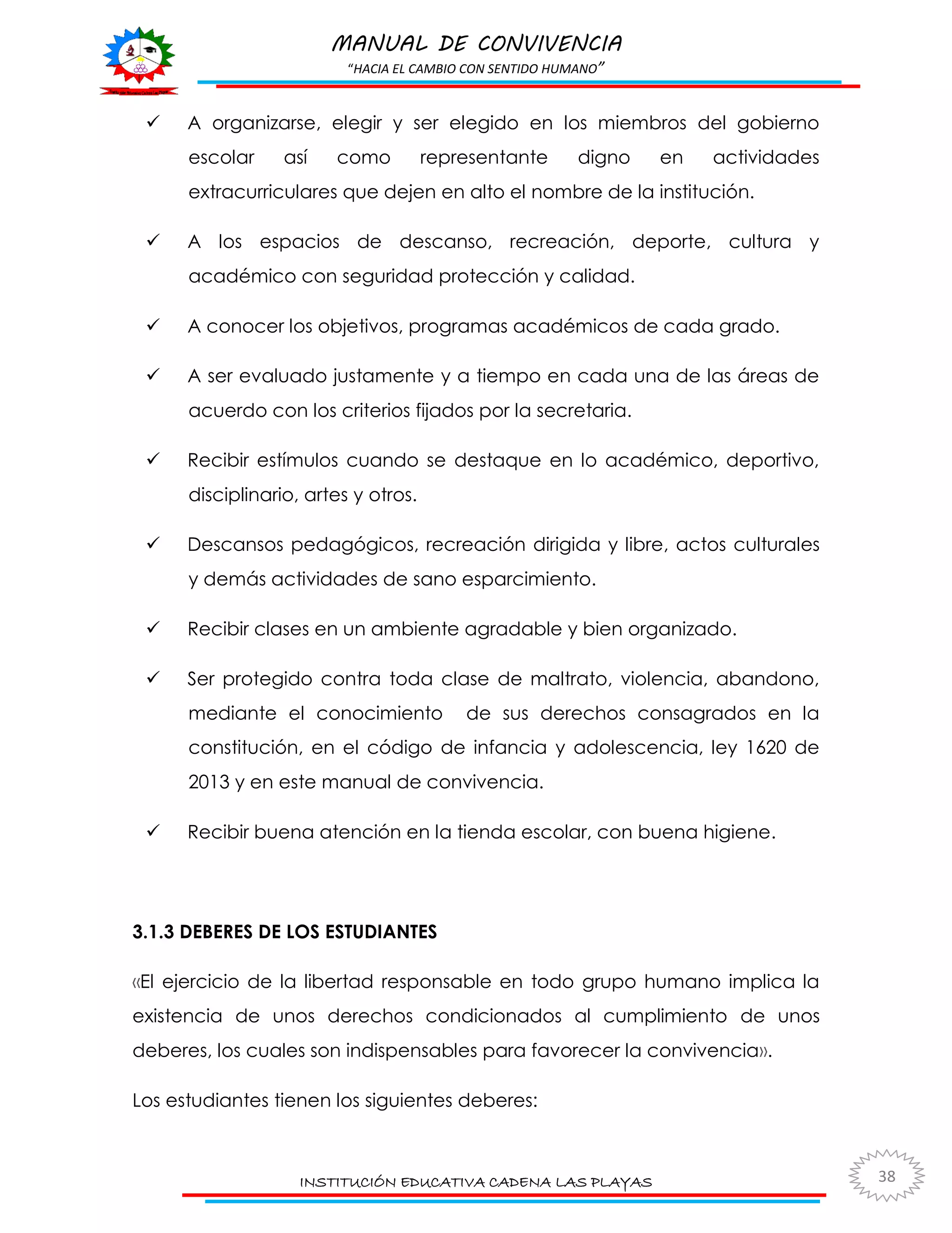 Manual de-convivencia-actualizado.doc ie-cadena-las-playas (1) | PDF