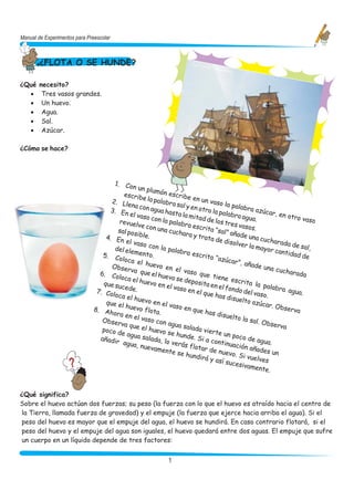 Manual de experimentos para infantil o preescolar | PDF