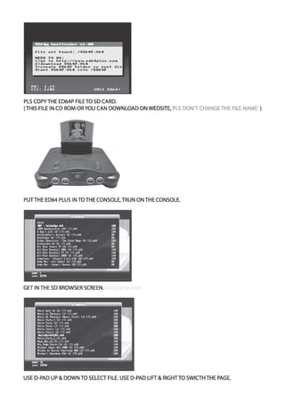 Manual - ED64 Plus - Nintendo 64 - Everdrive Flashcart | PDF