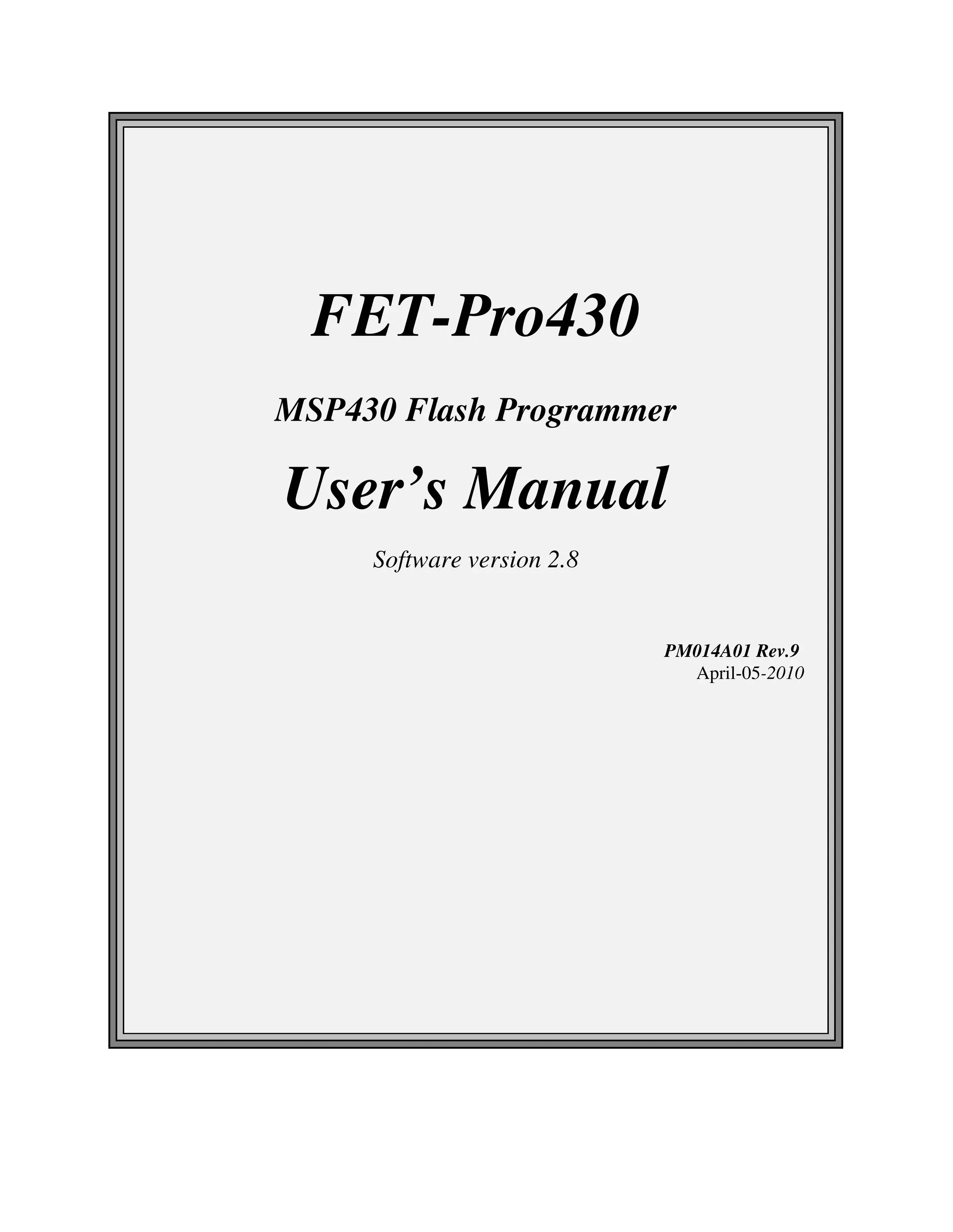 Manual fet-pro430 | PDF
