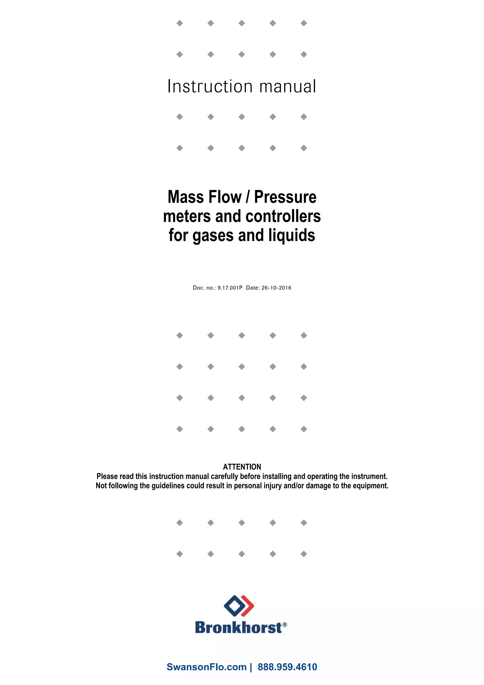 Instruction Manual for Bronkhorst Mass Flow Pressure Meters and ...