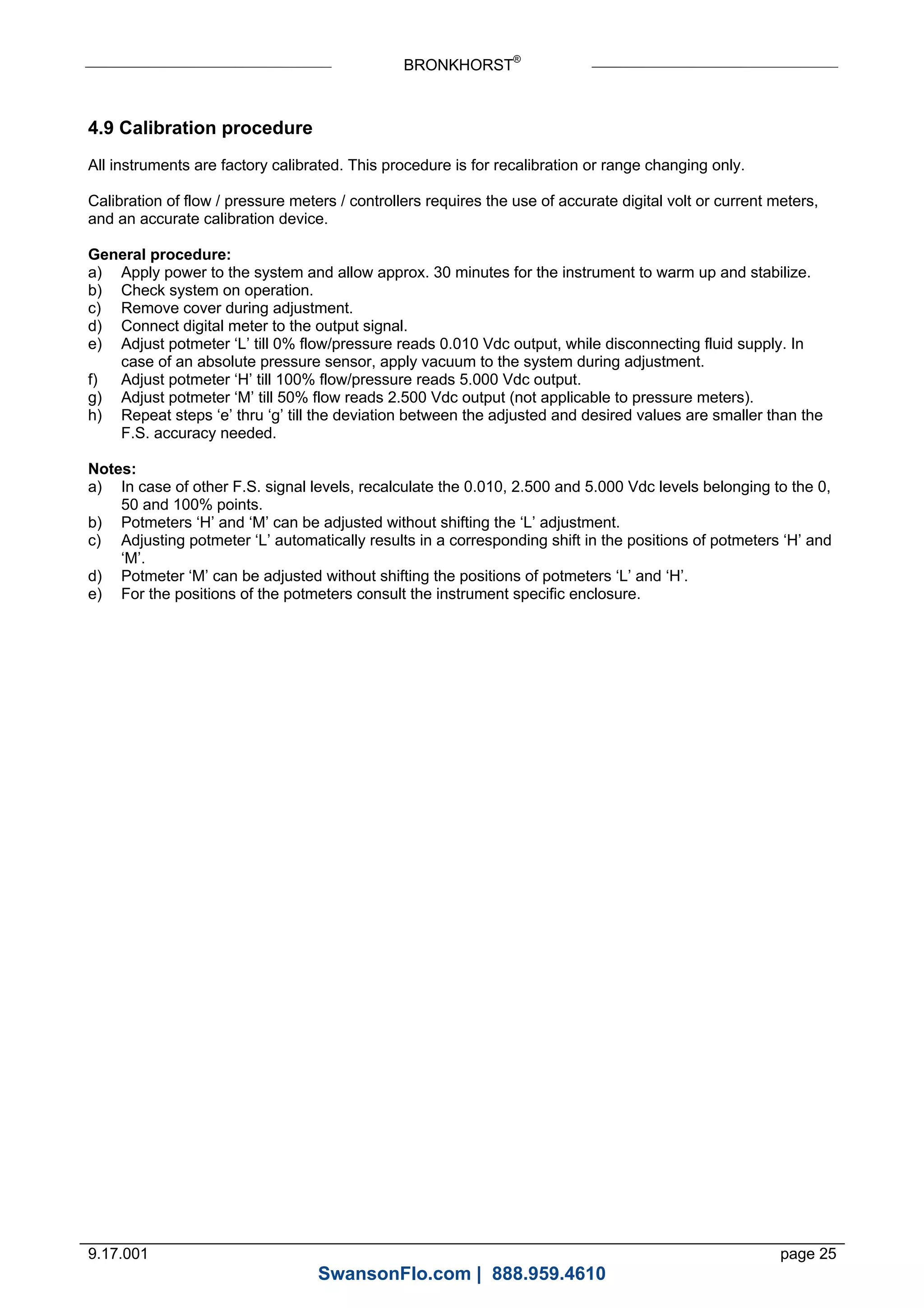 Instruction Manual for Bronkhorst Mass Flow Pressure Meters and ...