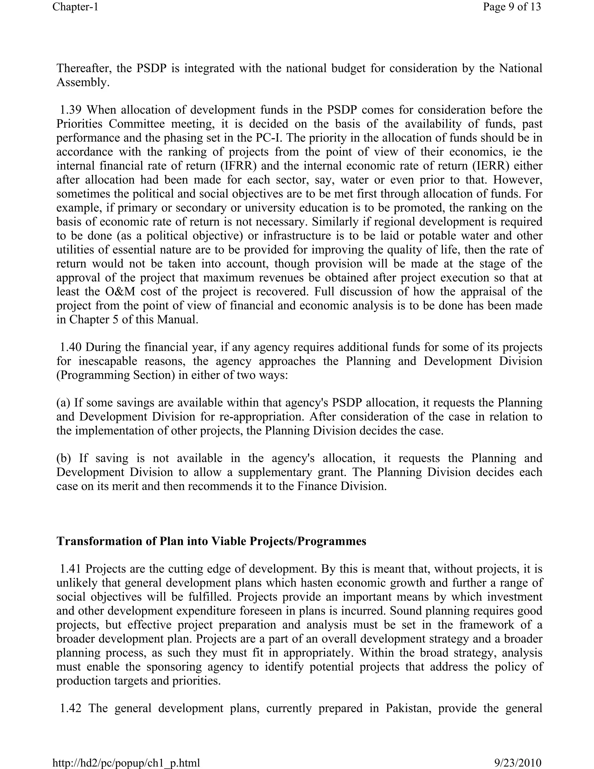 Manual For Development Projects, Planning Commission Pakistan ...