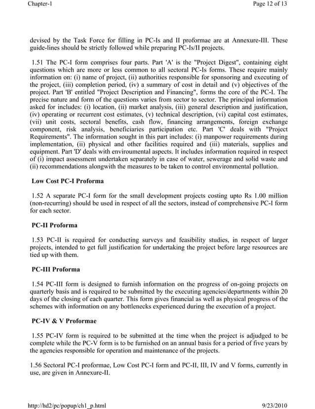 Manual For Development Projects, Planning Commission Pakistan, Developmental Planning ...