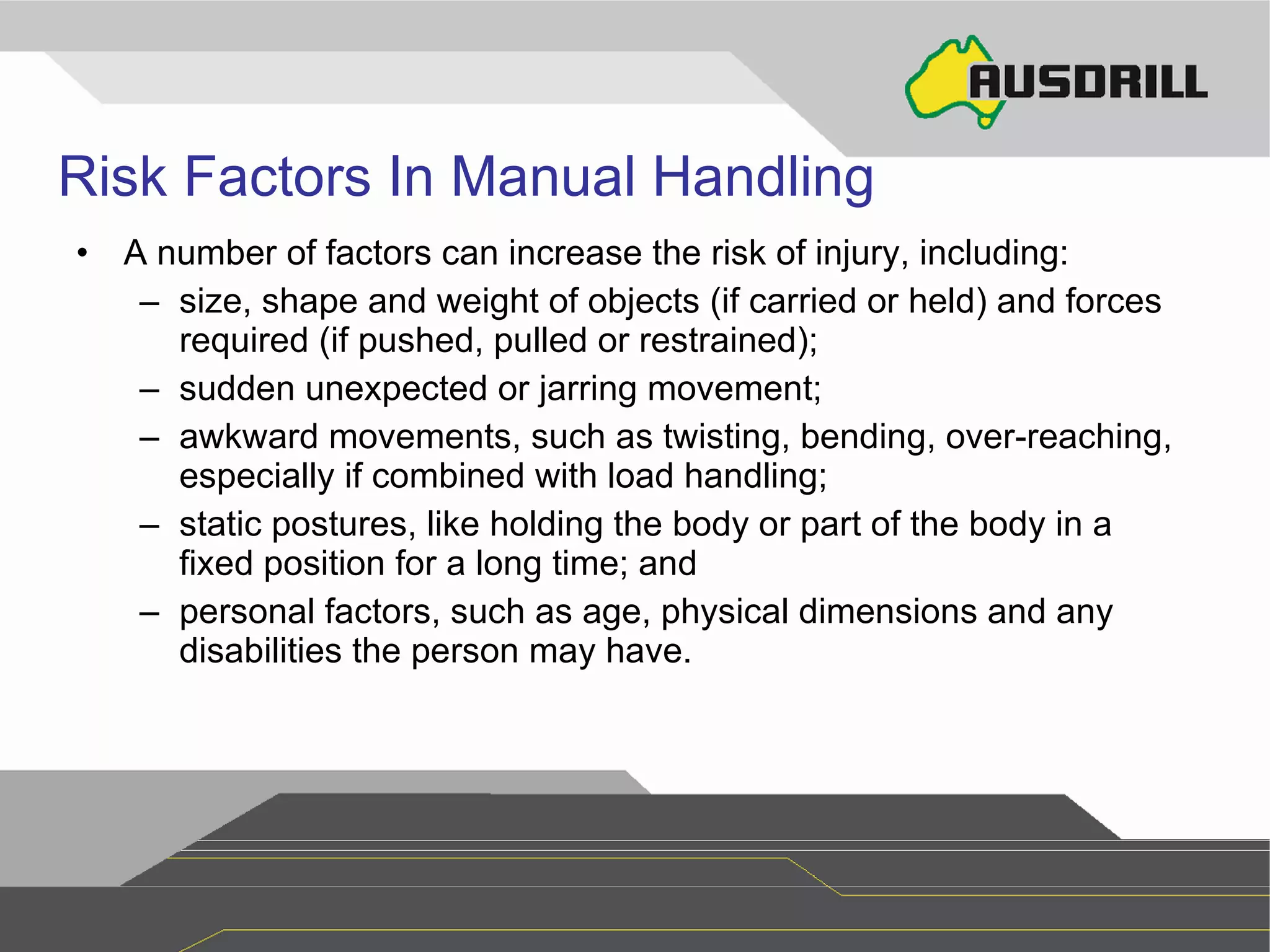 Manual Handling Ppt | PPT | Death, Injury, or Military Conflict ...