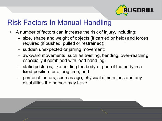 Manual Handling Ppt | PPT | Death, Injury, or Military Conflict ...
