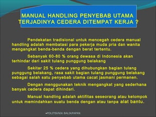 Manual handling K3 | PPT