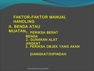Manual handling K3 | PPT