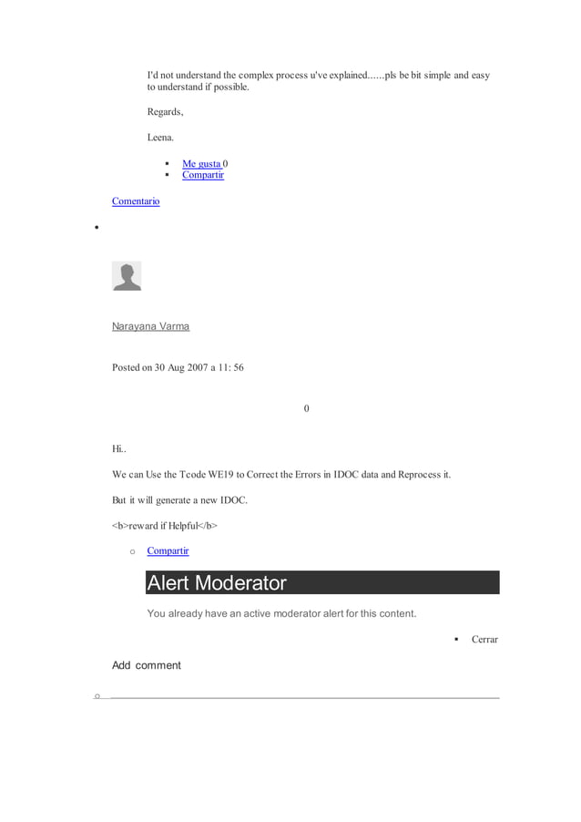 Manual idocs processiing | PDF