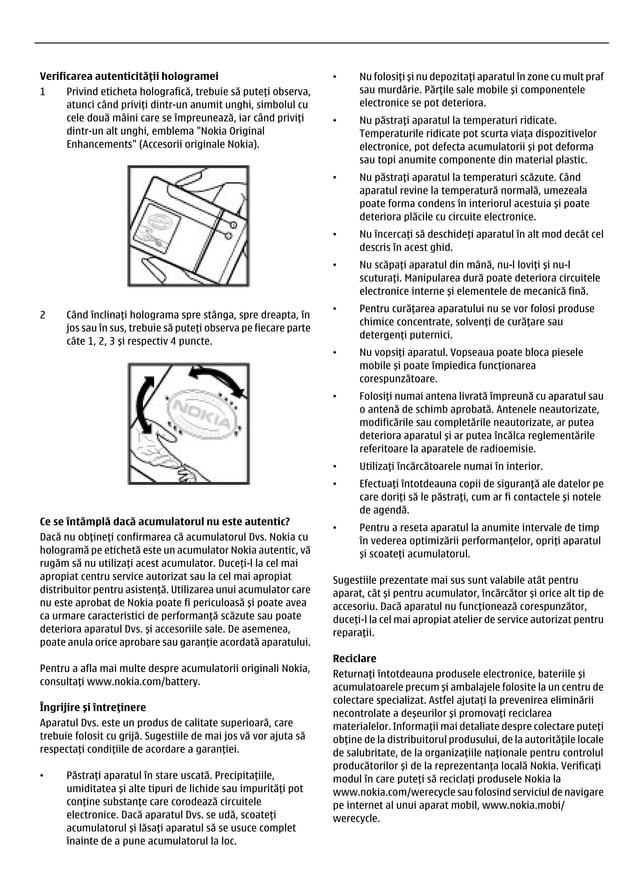 Manual instructiuni-nokia-6303i-classic-gold | PDF