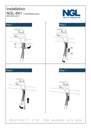 Manual NGL-841-tvattstallsblandare | PDF