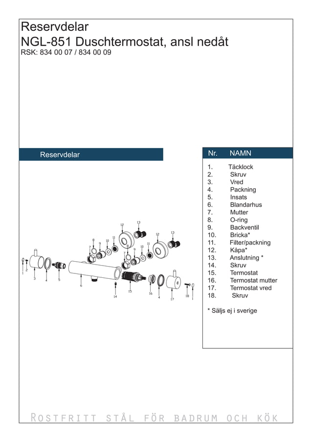 Manual NGL-851-duschblandare | PDF