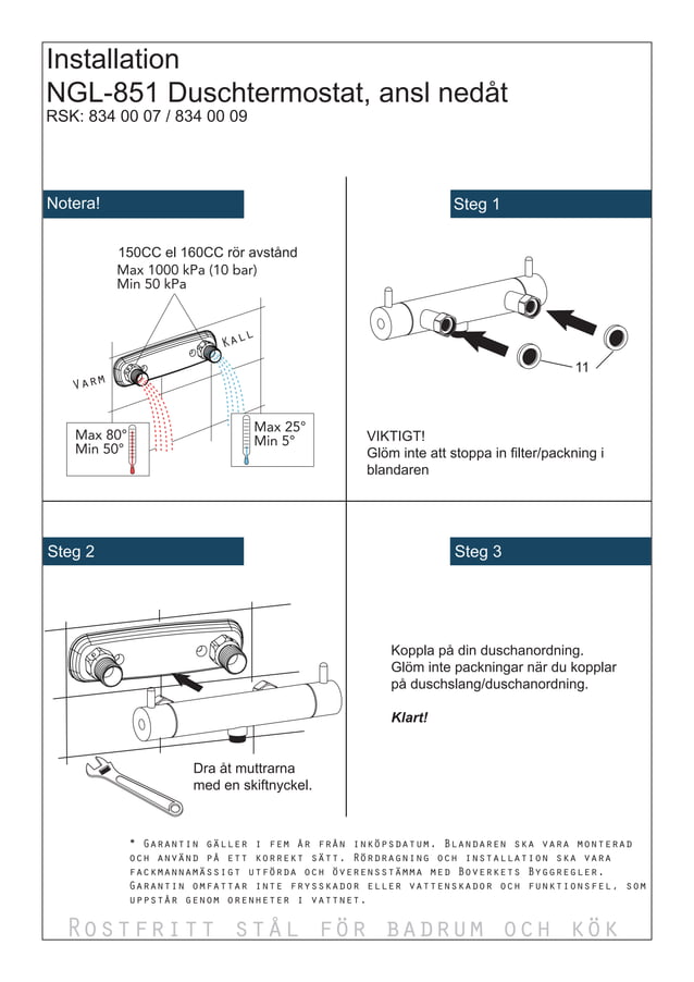 Manual NGL-851-duschblandare | PDF