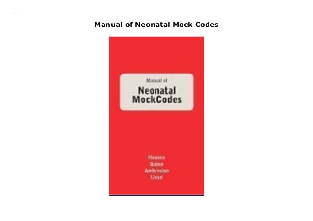 Manual of Neonatal Mock Codes