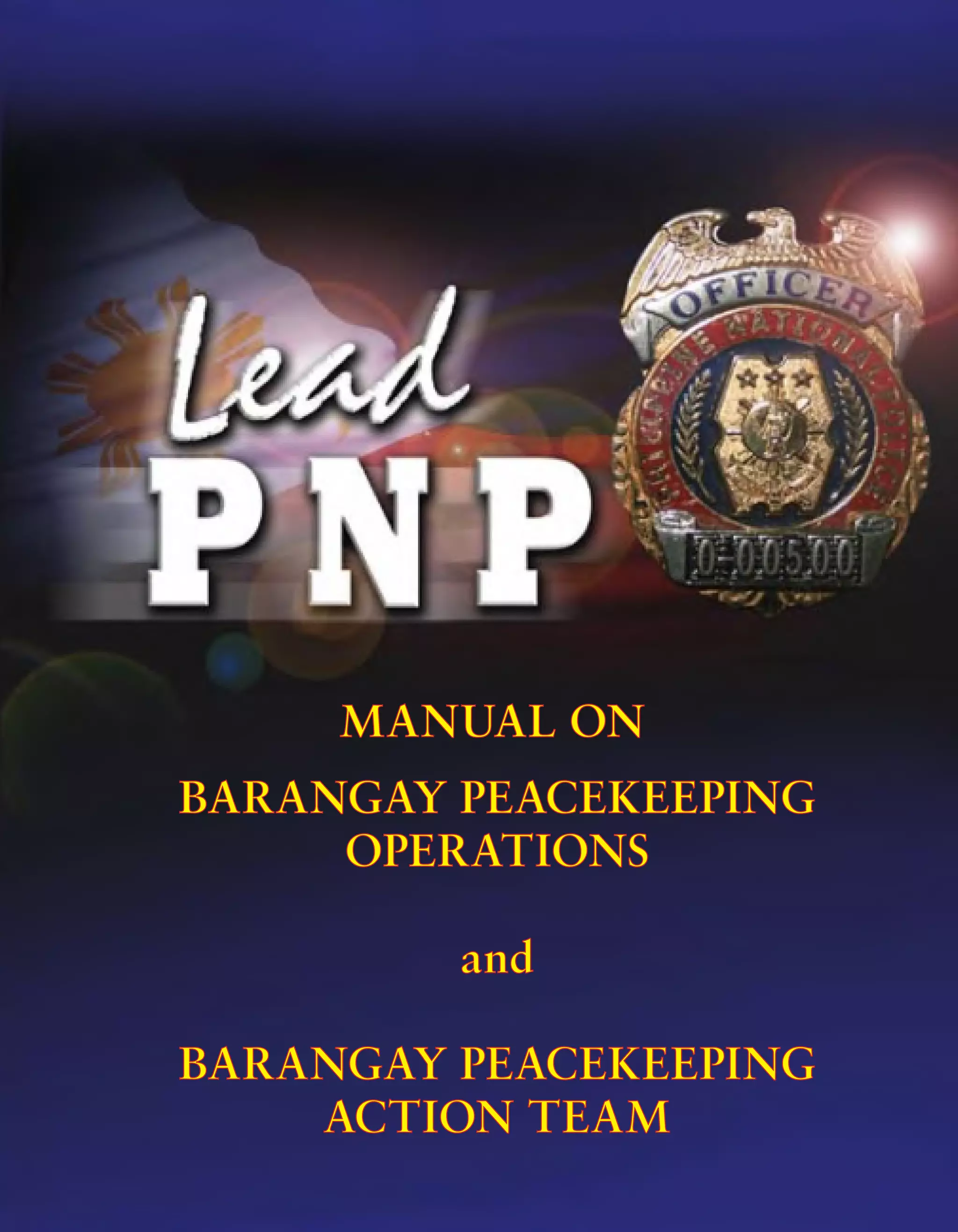 MANUAL ON BARANGAY PEACEKEEPING OPERATIONS - BPAT | PDF