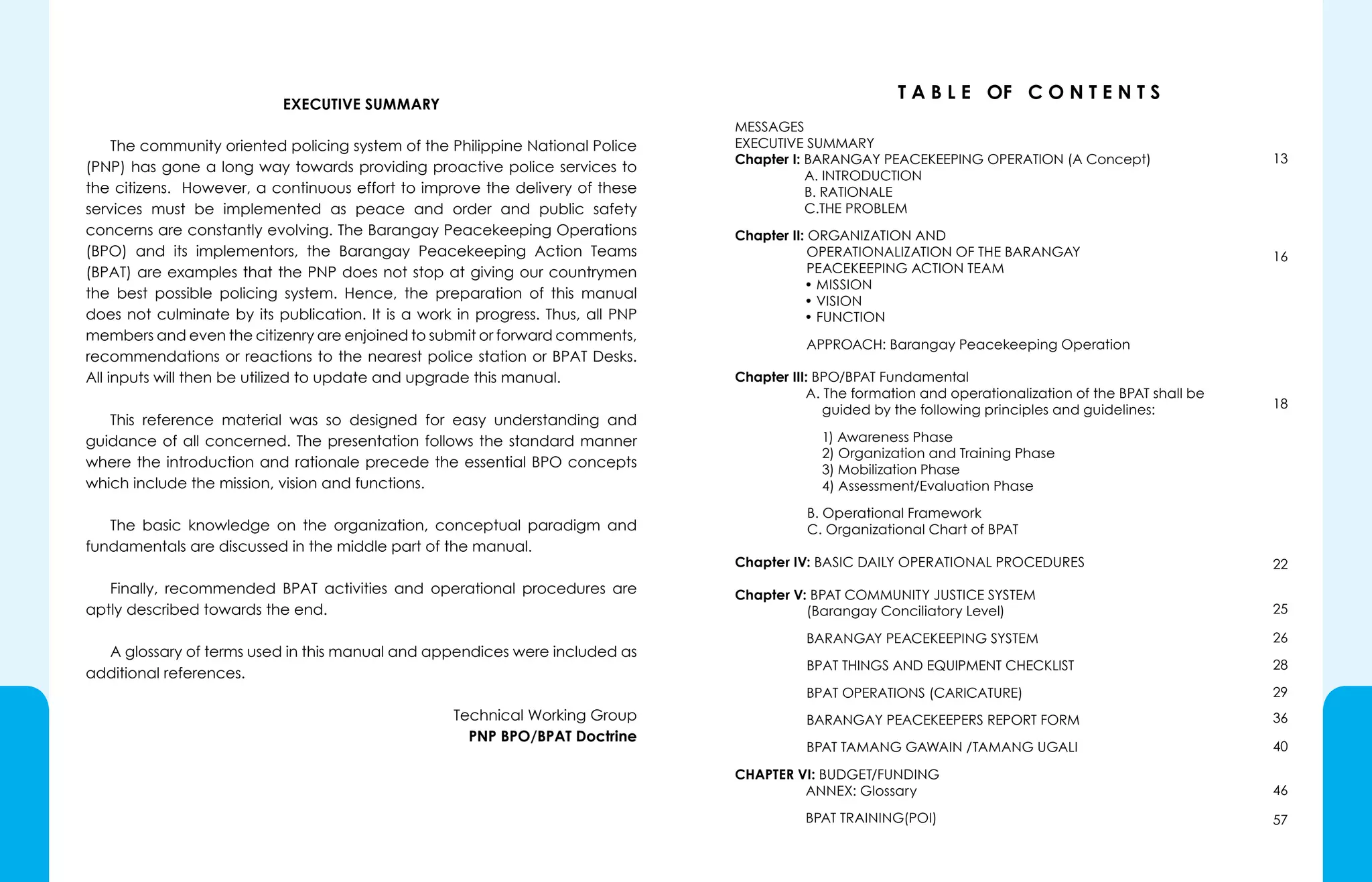 MANUAL ON BARANGAY PEACEKEEPING OPERATIONS - BPAT | PDF