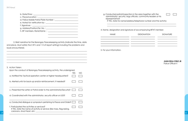 MANUAL ON BARANGAY PEACEKEEPING OPERATIONS - BPAT | PDF