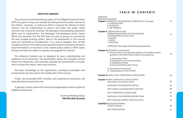 MANUAL ON BARANGAY PEACEKEEPING OPERATIONS - BPAT | PDF