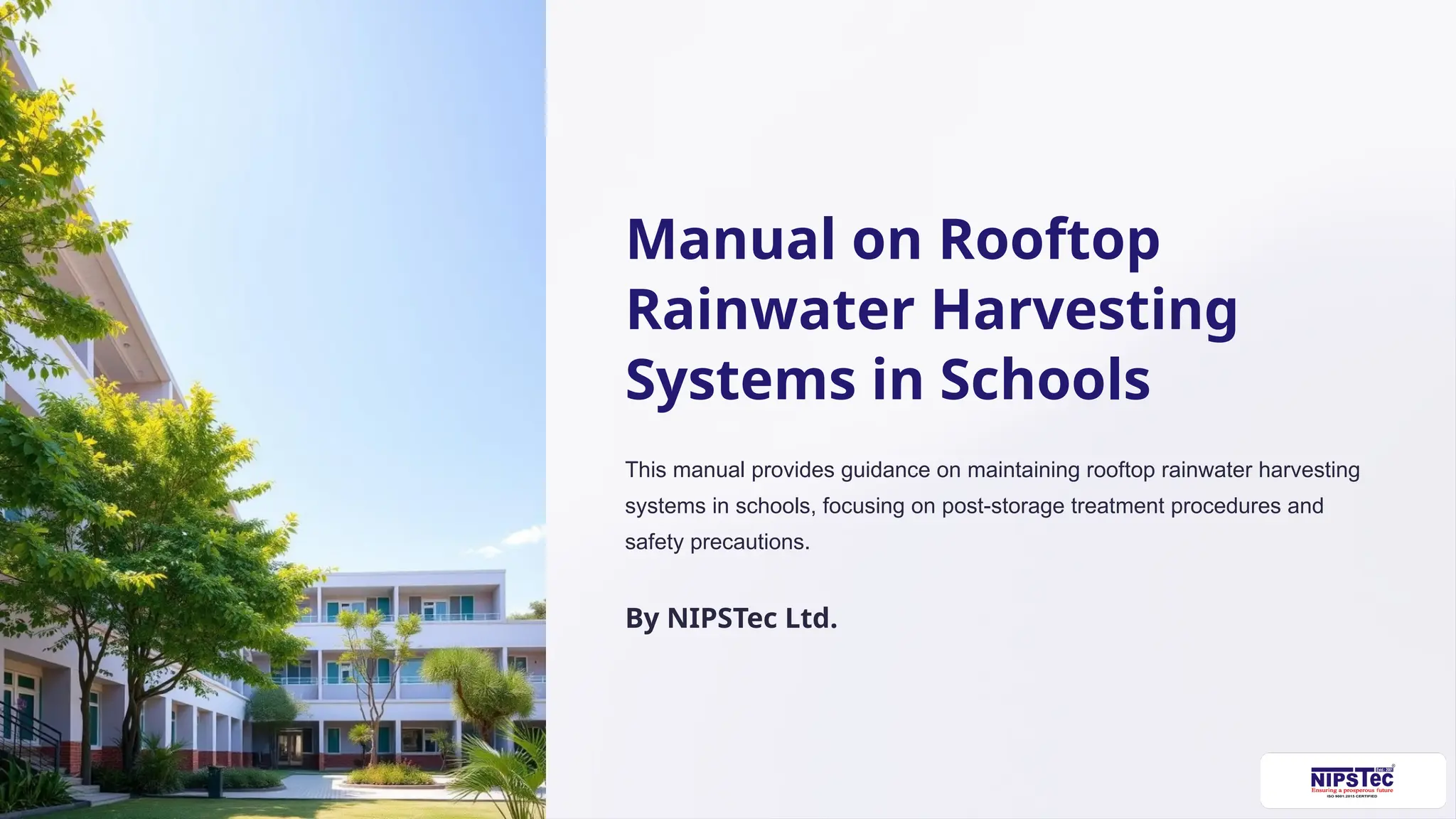 Manual on Rooftop Rainwater Harvesting Systems in Schools | PPTX