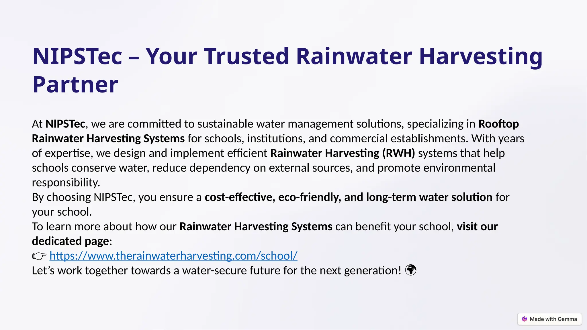 Manual on Rooftop Rainwater Harvesting Systems in Schools | PPTX