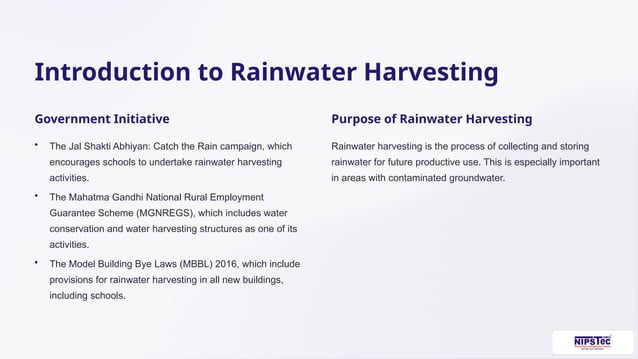 Manual on Rooftop Rainwater Harvesting Systems in Schools | PPTX