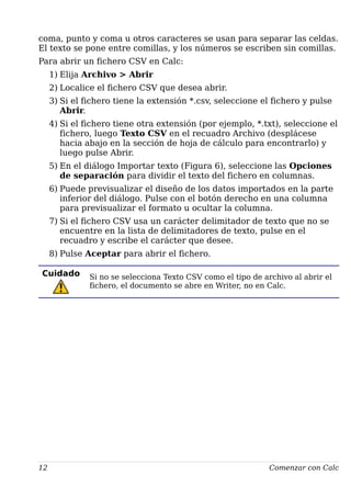 Manual de uso - Open Office Calc | PDF