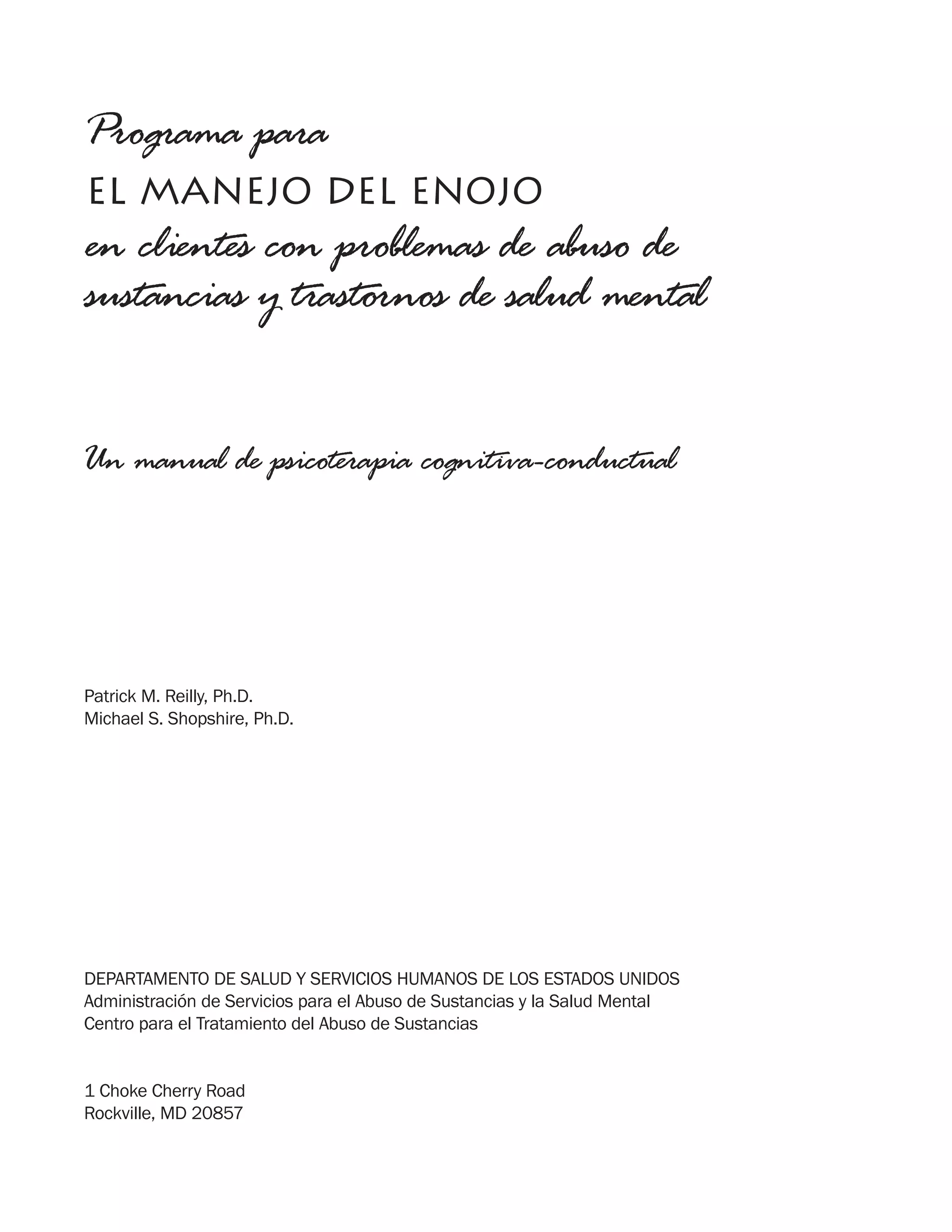 Manual para-el-manejo-del-enojo-cognitivo-conductual | PDF