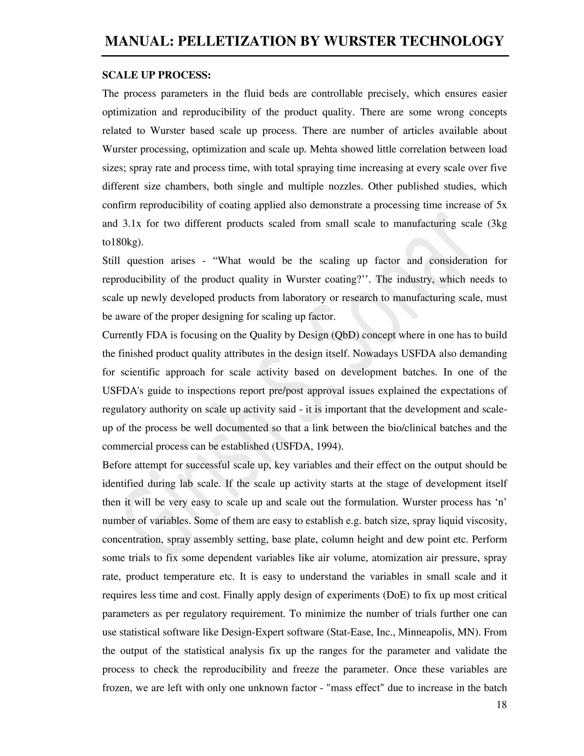 Manual : Pelletization by Wurster Technology | PDF