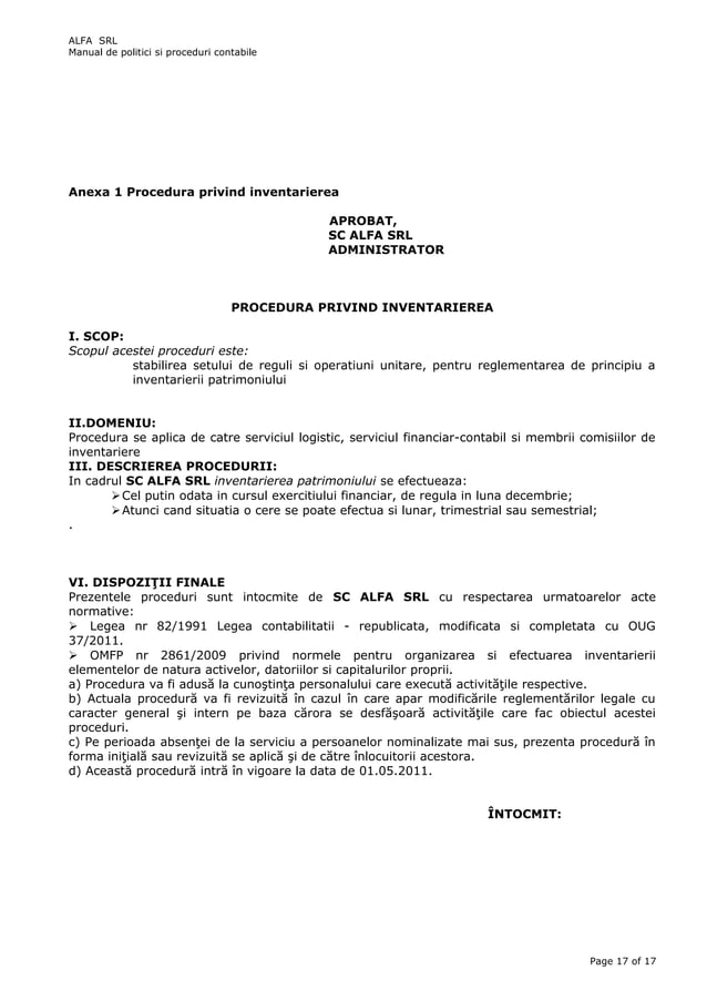 Manual politici-si-proceduri-contabile-sc-srl-schita | DOC