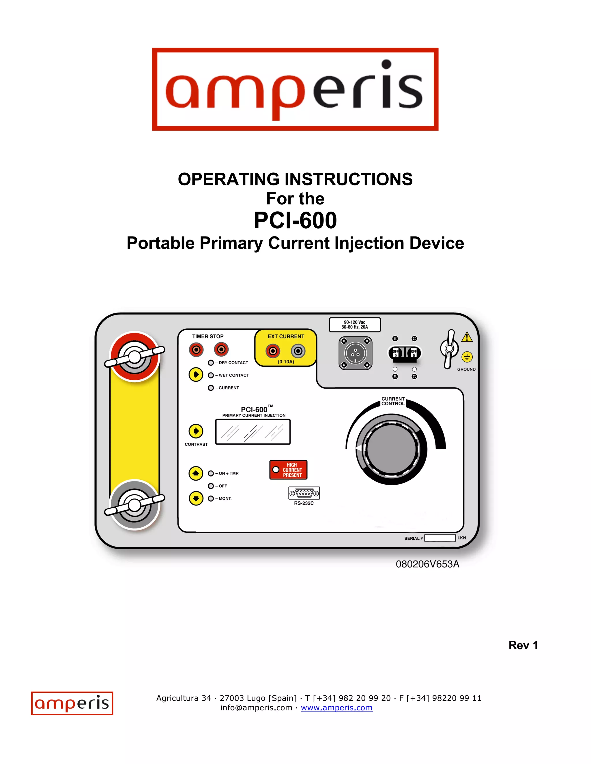 Manual Primary Current Injector PCI Amperis | PDF