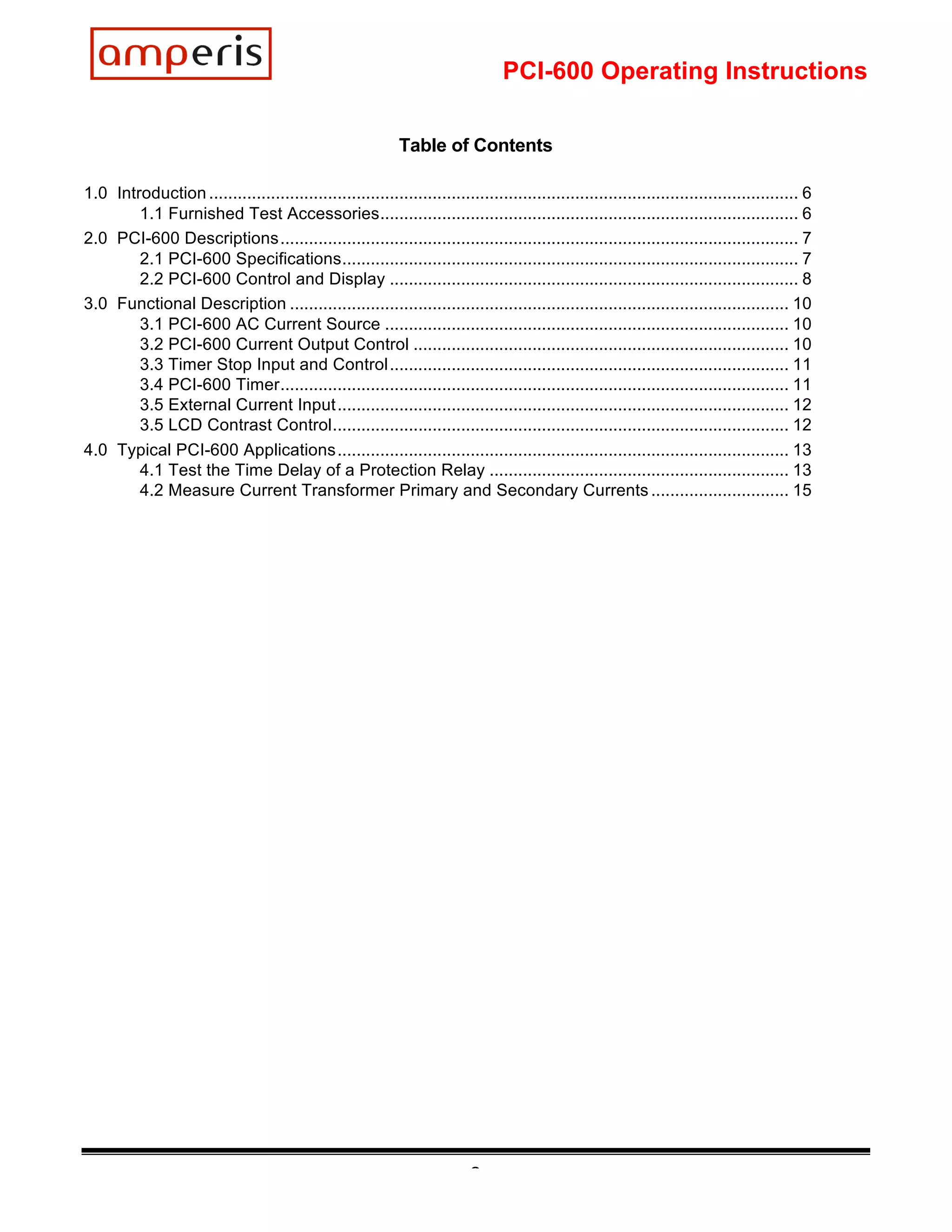 Manual Primary Current Injector PCI Amperis | PDF