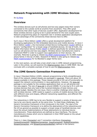 Manual redes - network programming with j2 me wireless devices | PDF