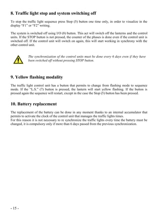 Directions for Mobile Traffic Light | Road signalization SISAS BG | PDF