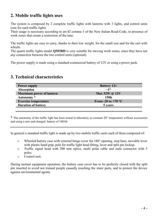 Directions for Mobile Traffic Light | Road signalization SISAS BG | PDF