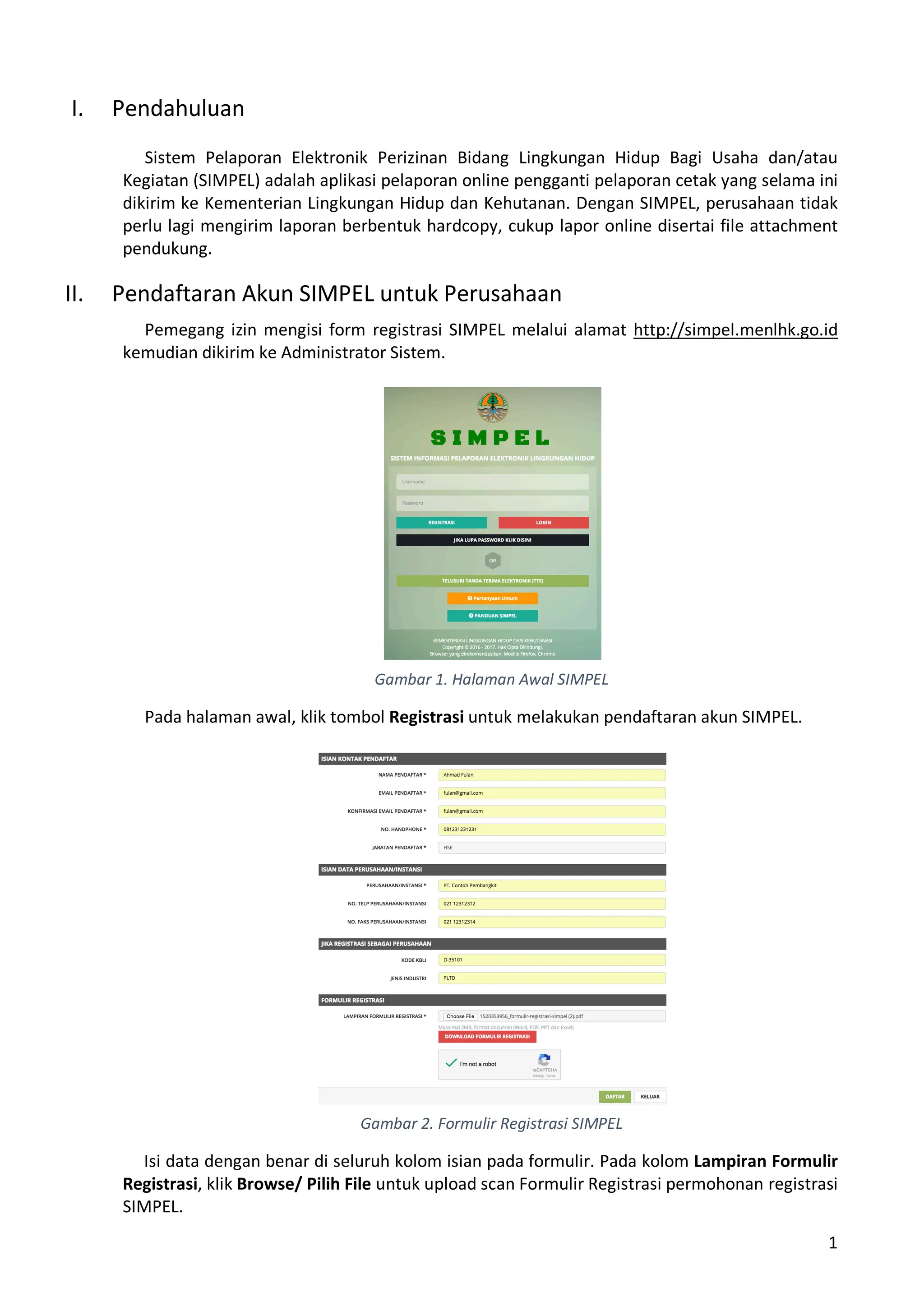manual-simpel-dokling-pelaporan status ketaatan lingkungan | PDF