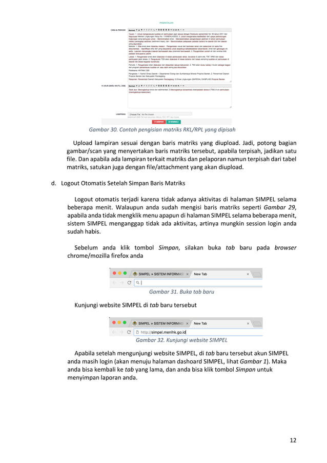 manual-simpel-dokling-pelaporan status ketaatan lingkungan | PDF