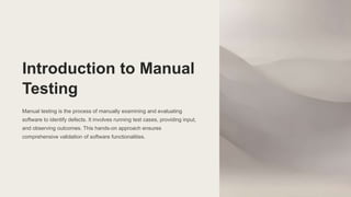 Manual Testing Types Used in Software Testing | PPT