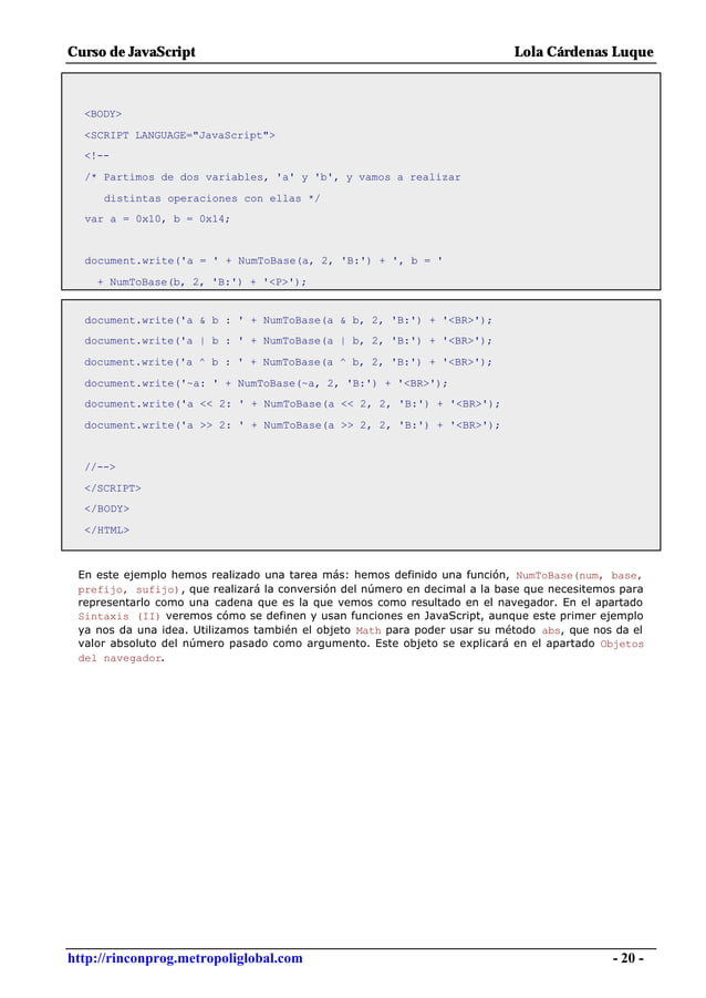 Manual Tutorial Javascript Con Ejemplos | PDF