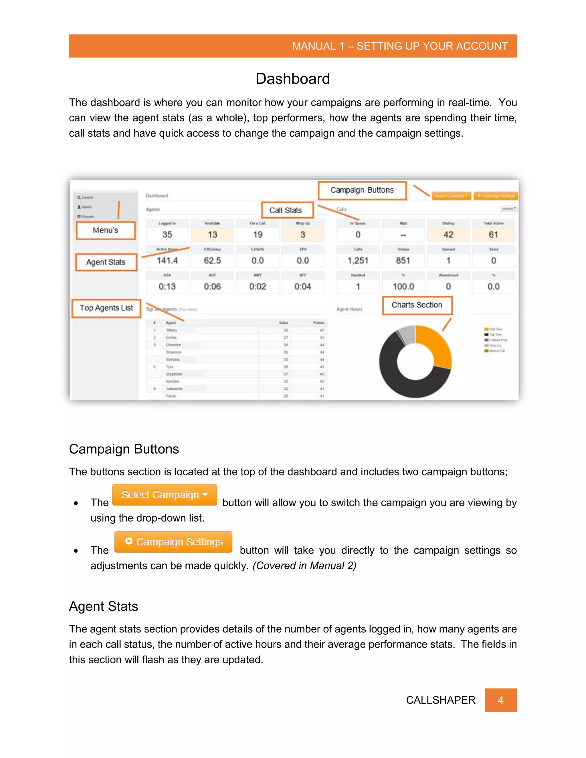 CallShaper Outbound Software Manual 1 - Setting Up your Account | PDF